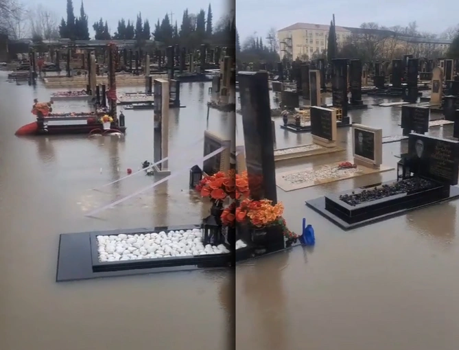 A cemetery was flooded in Azerbaijan | Baku.ws News Site - Latest News ...